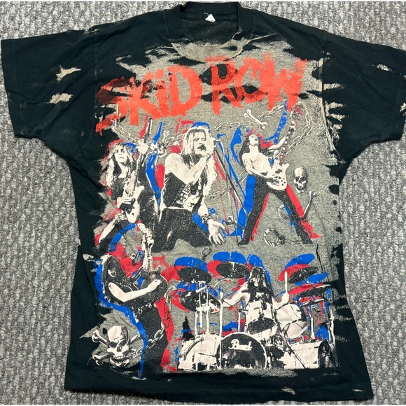 Shirts | Skid Row Vintage 1991 T Short Tour Tee Tye Dye Rare Original M ...